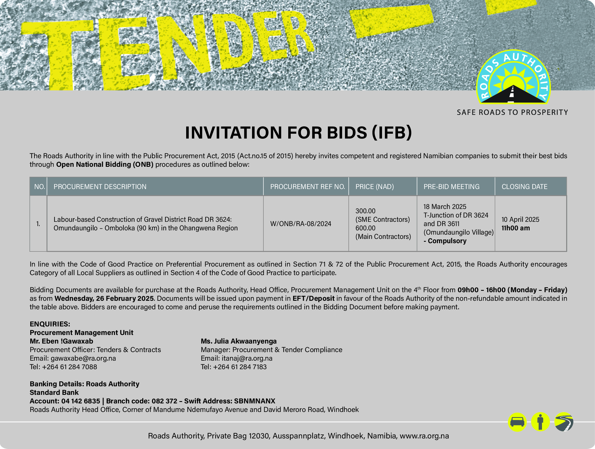 Namwater Bid Invitation | Omutumwa News Online